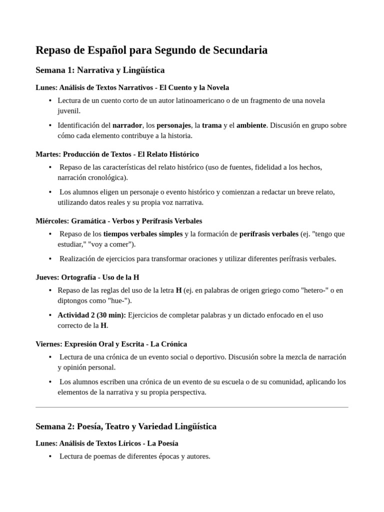 Repaso Segundo | PDF | Narrativa | Narración