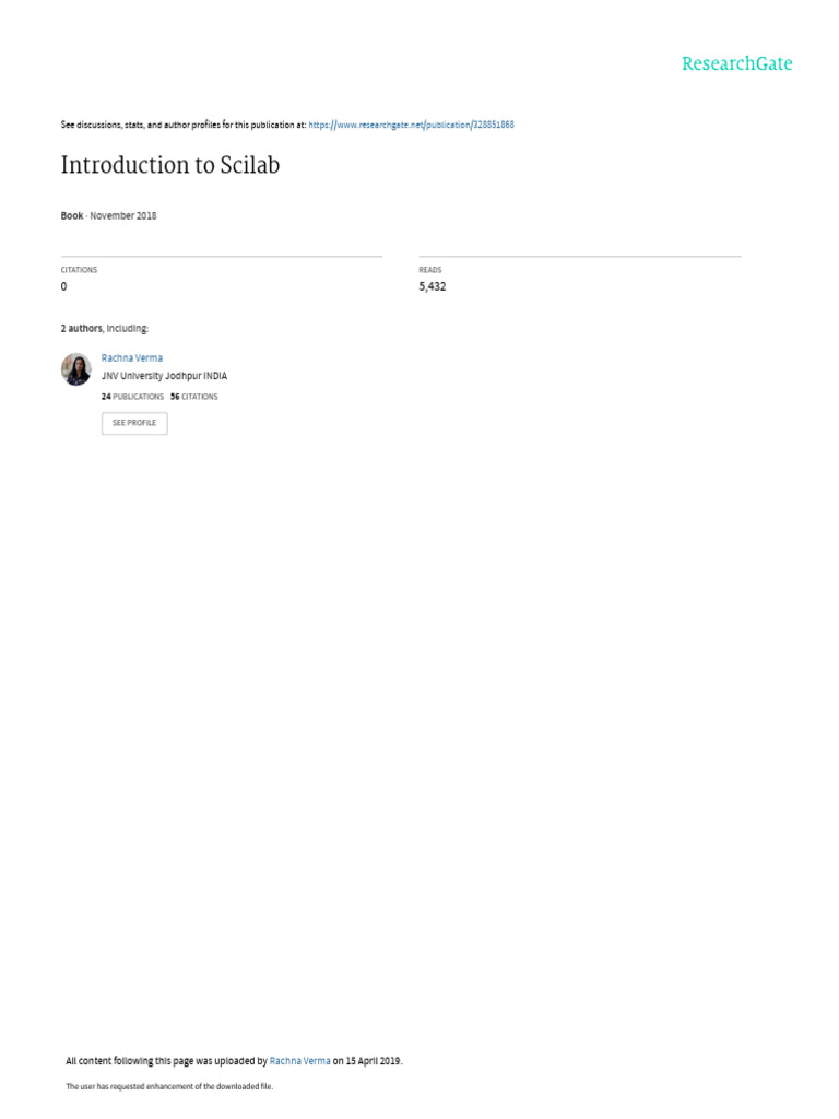 Scilab Rachna Arvind Sample Chapters 1 and 2 | PDF | Matrix ...
