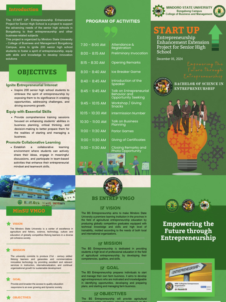 Brochure Extension Program | PDF | Entrepreneurship | Learning