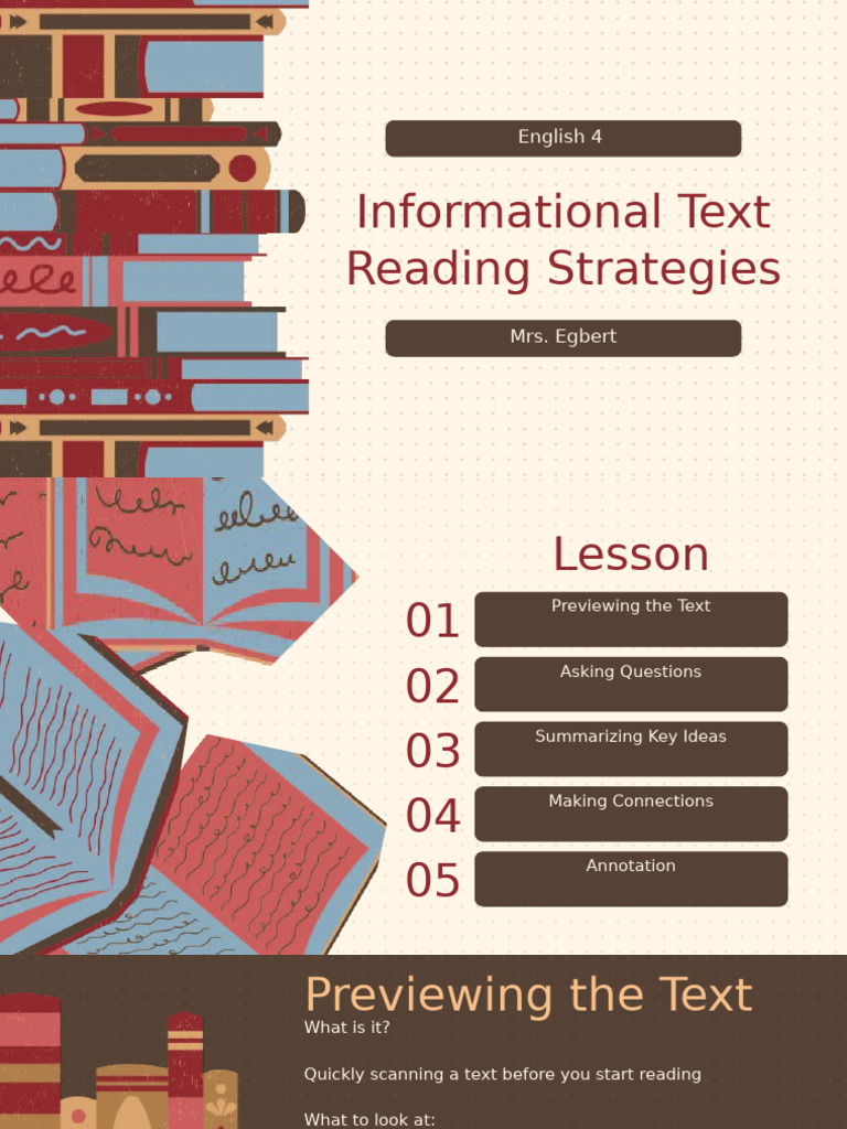 English 4 Informational Text Reading Strategies | PDF | Reading ...