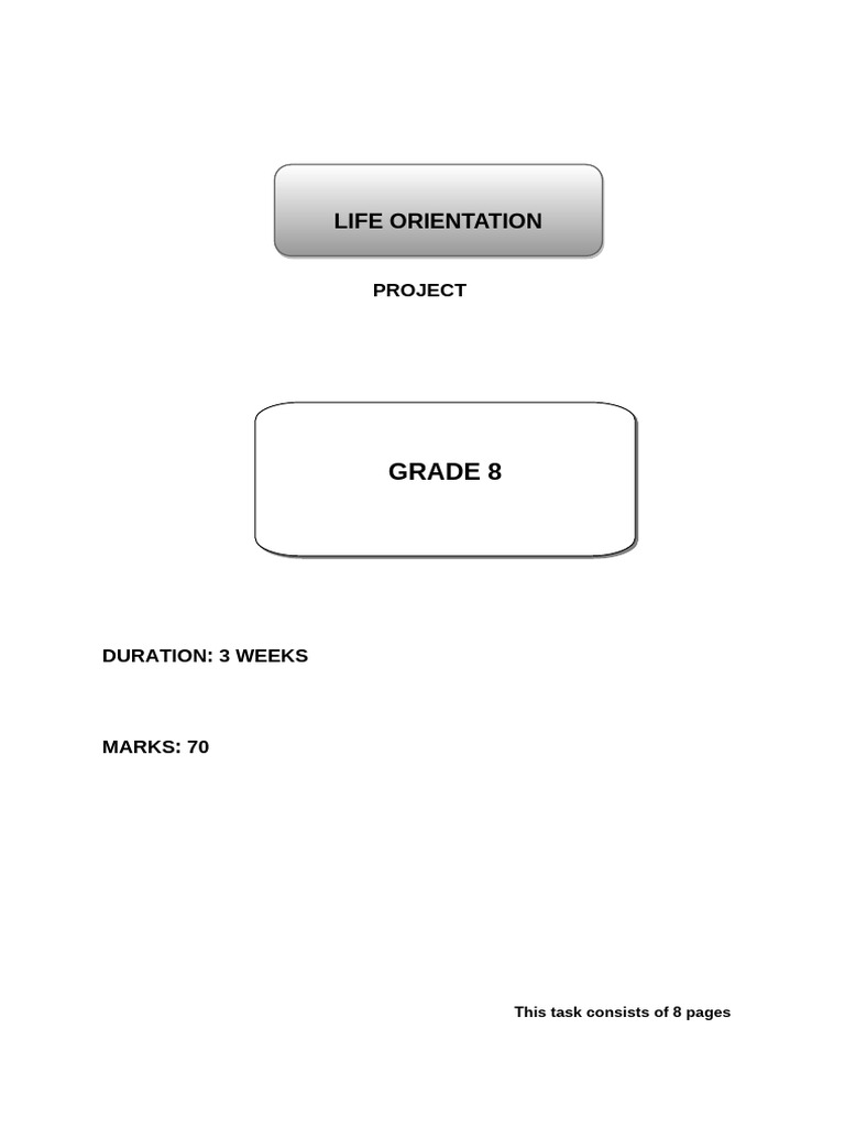 Grade 8 Life Orientation Project 2025 | PDF | Cognition | Learning