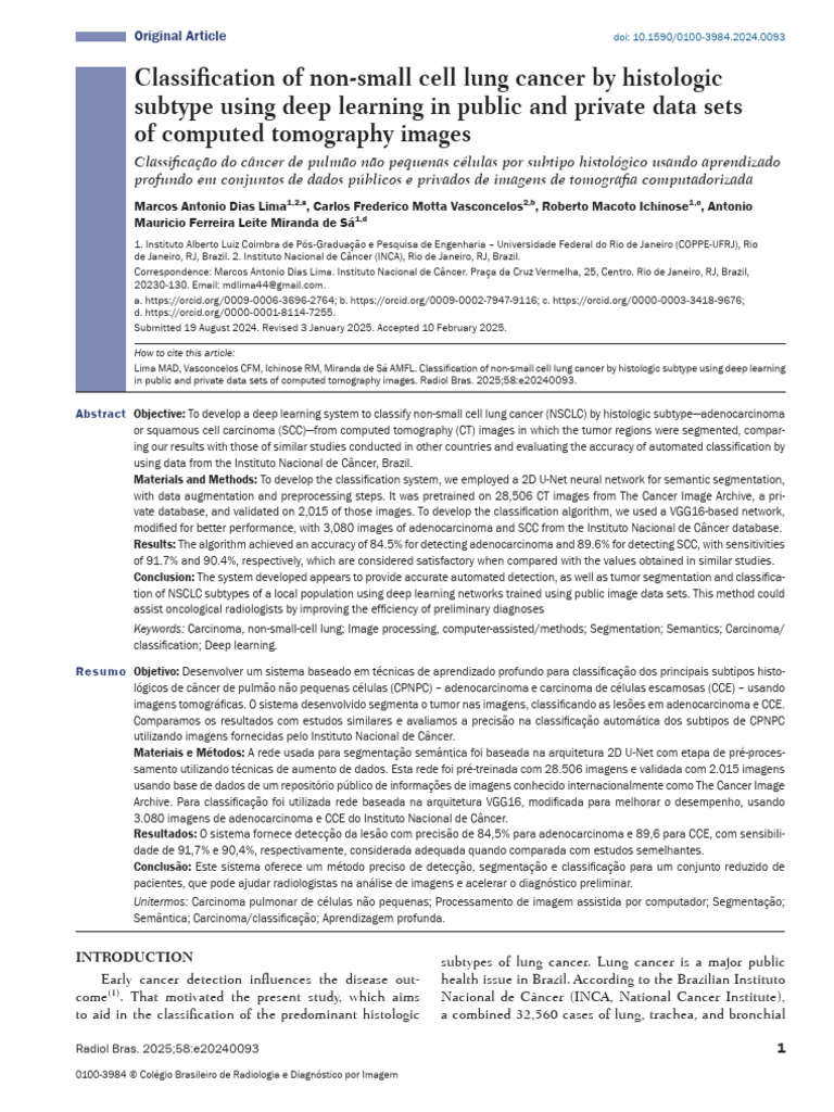 Classification of Non-Small Cell Lung | PDF | Image Segmentation ...