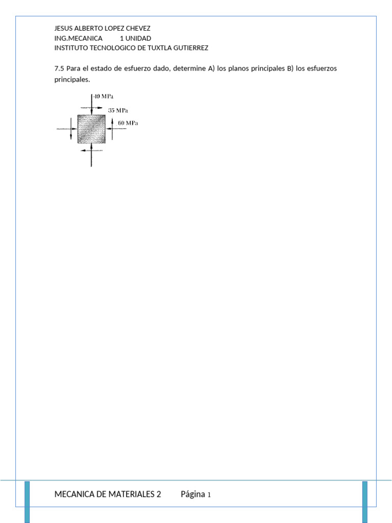 Coello Ejercicios 1 Unidad Meca 2 | PDF | Resistencia de materiales | Esfuerzo cortante