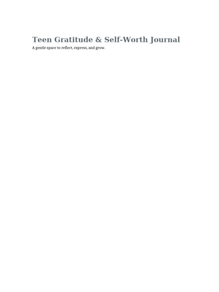 Soft Gratitude and Self Worth Journal | PDF