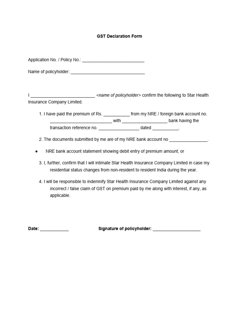 Star GST Form | PDF