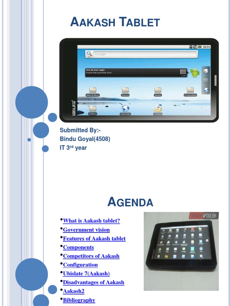 Akash Ablet: Submitted By:-Bindu Goyal (4508) IT3 Year | PDF | Personal ...
