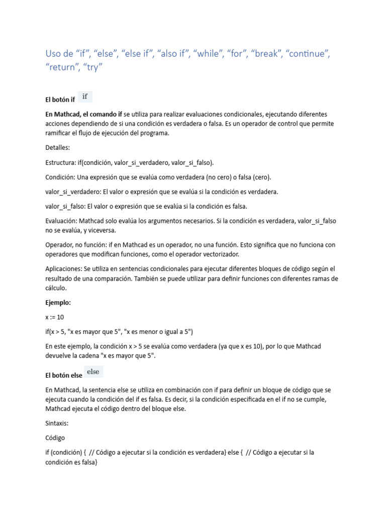 Guia Mathcad 07 | PDF | Flujo de control | Ingeniería de software