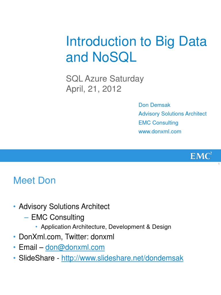 Introduction To Big Data and NoSQL | Download Free PDF | No Sql | Databases