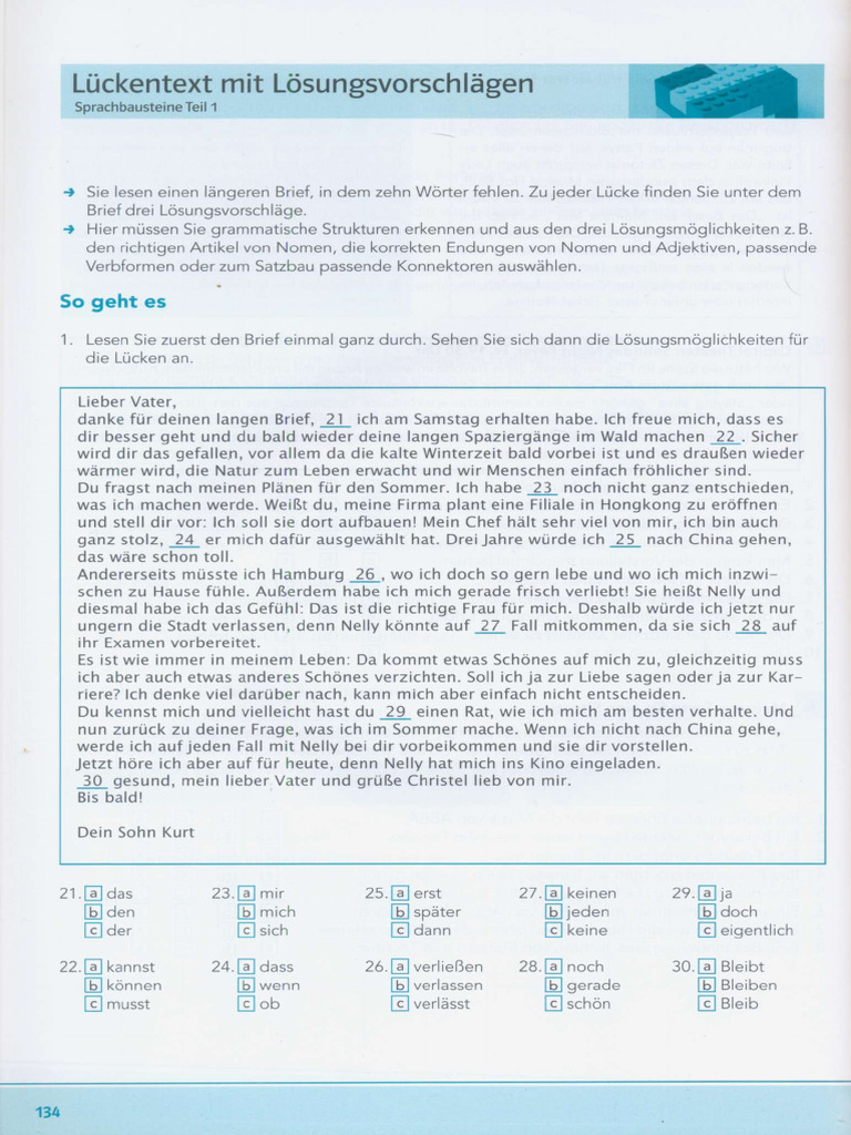 01 Mit Erfolg Lueckentext B2 Uebung | PDF