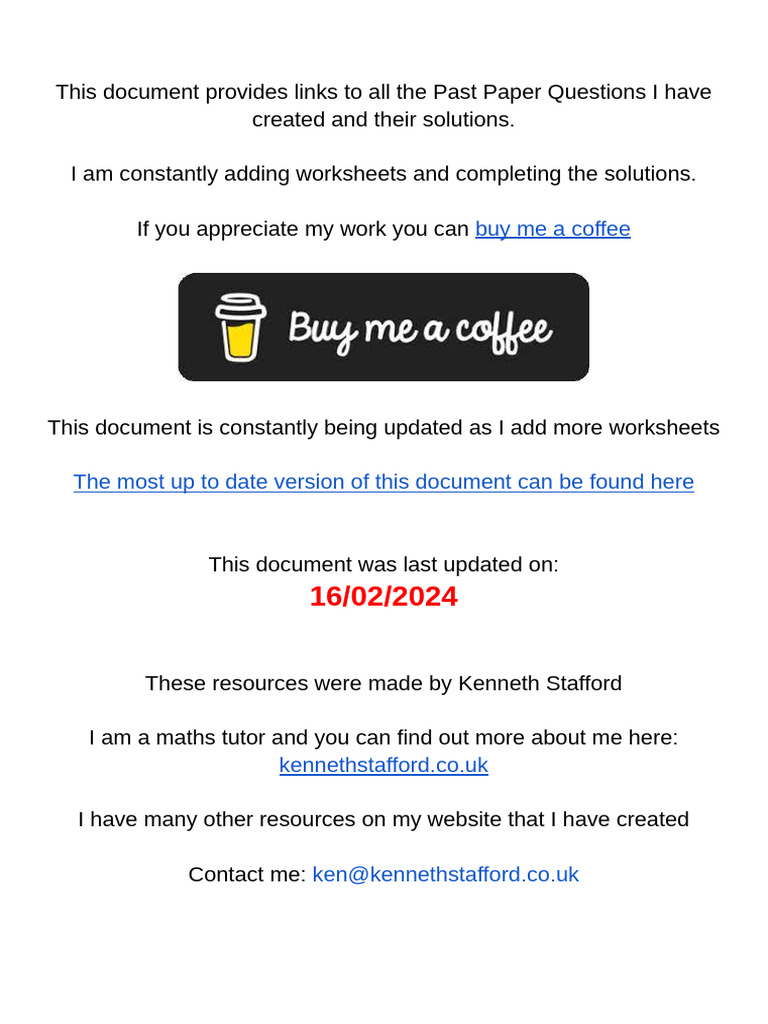 Past Paper Questions and Solutions | PDF