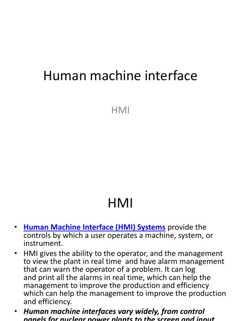 Human Machine Interface | PDF | User Interface | Machines