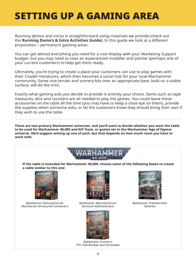 Setting Up Warhammer Gaming Areas | PDF | Games Of Mental Skill | Gaming