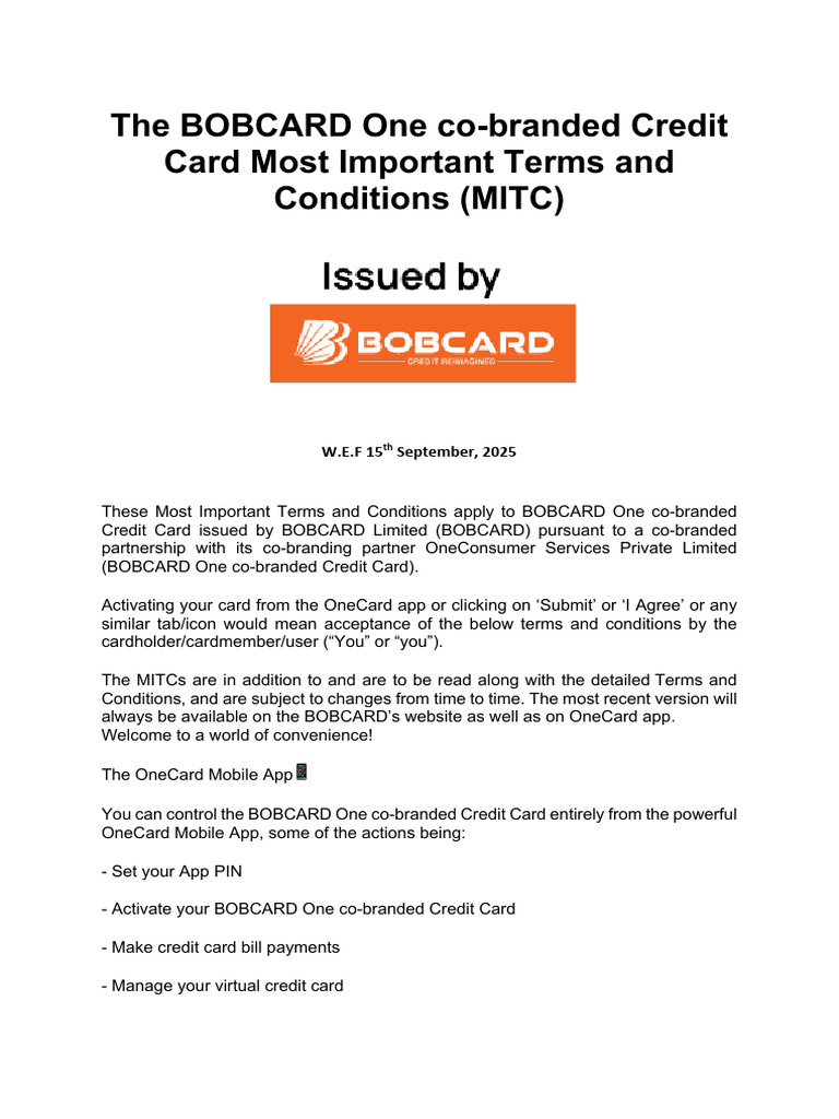 Bob Cards Extras S | PDF | Credit Card | Fee