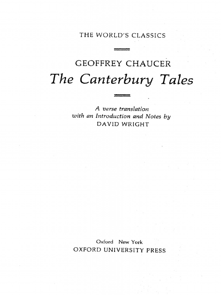 Chaucer - The Canterbury Tales The Knights Tale | PDF
