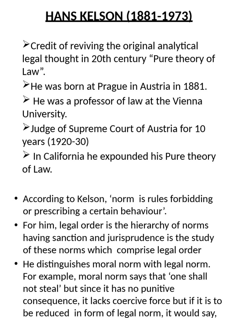 Hans Kelson (1881-1973) | PDF | Jurisprudence | Justice