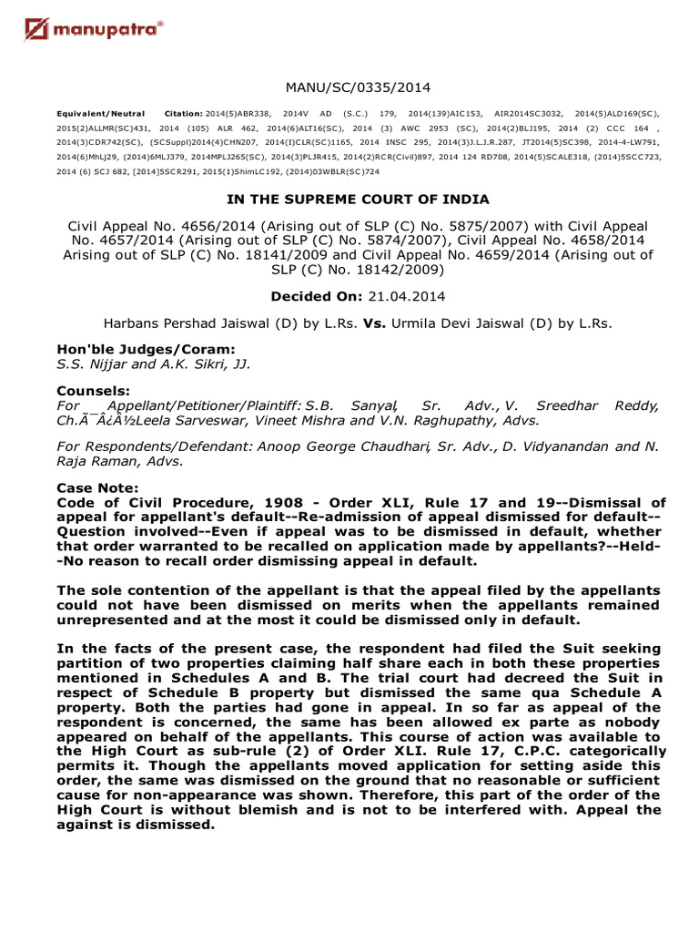 Supreme Court Ruling on Appeal Dismissal | PDF | Appeal | Judgment (Law)