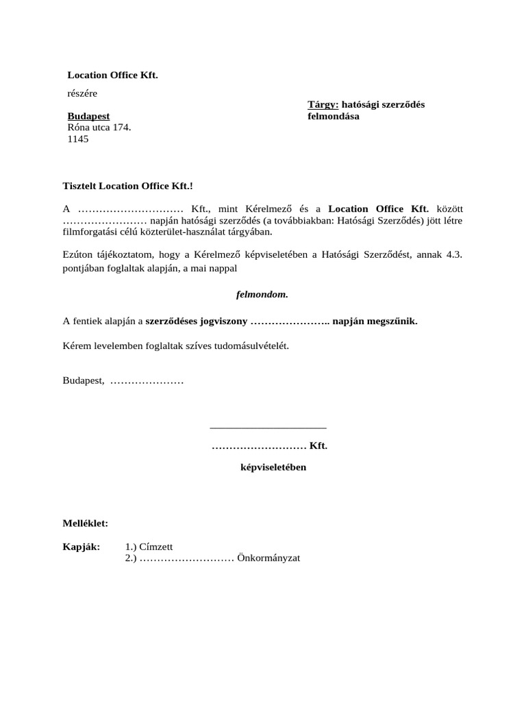 Felmondás Minta | PDF