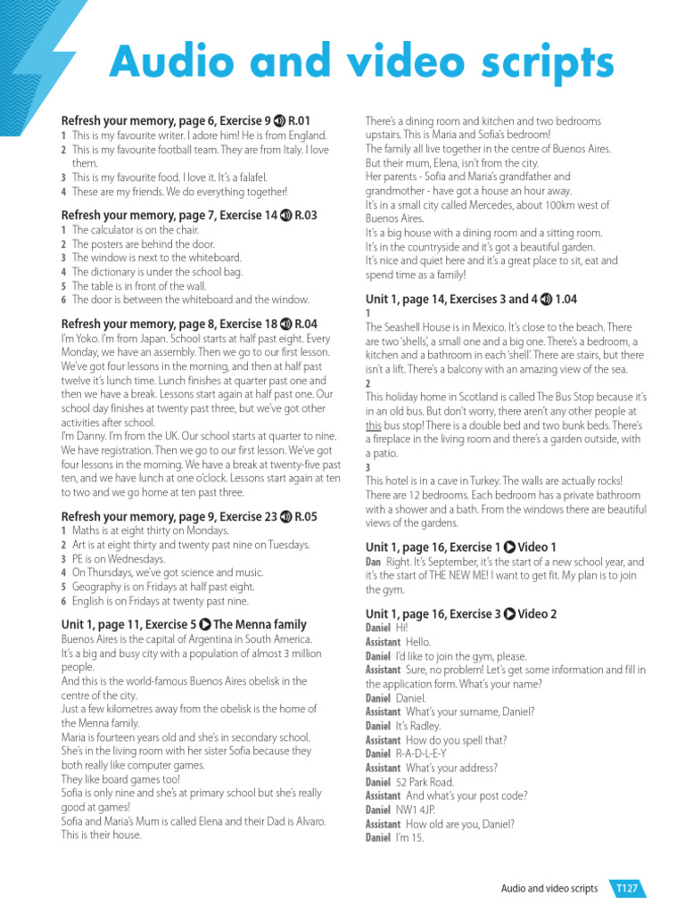 Energize TG1 Video Scripts | PDF | Sound