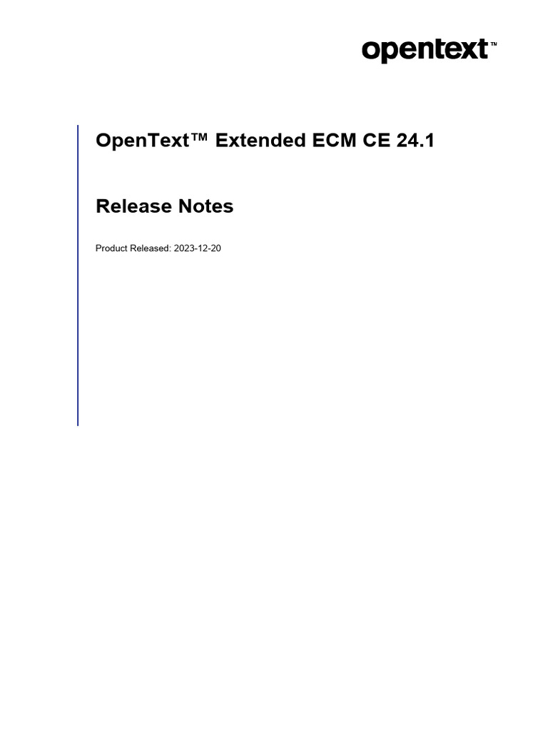 Extended ECM CE 24.1 Release Notes | PDF | Microsoft Outlook | Web Service