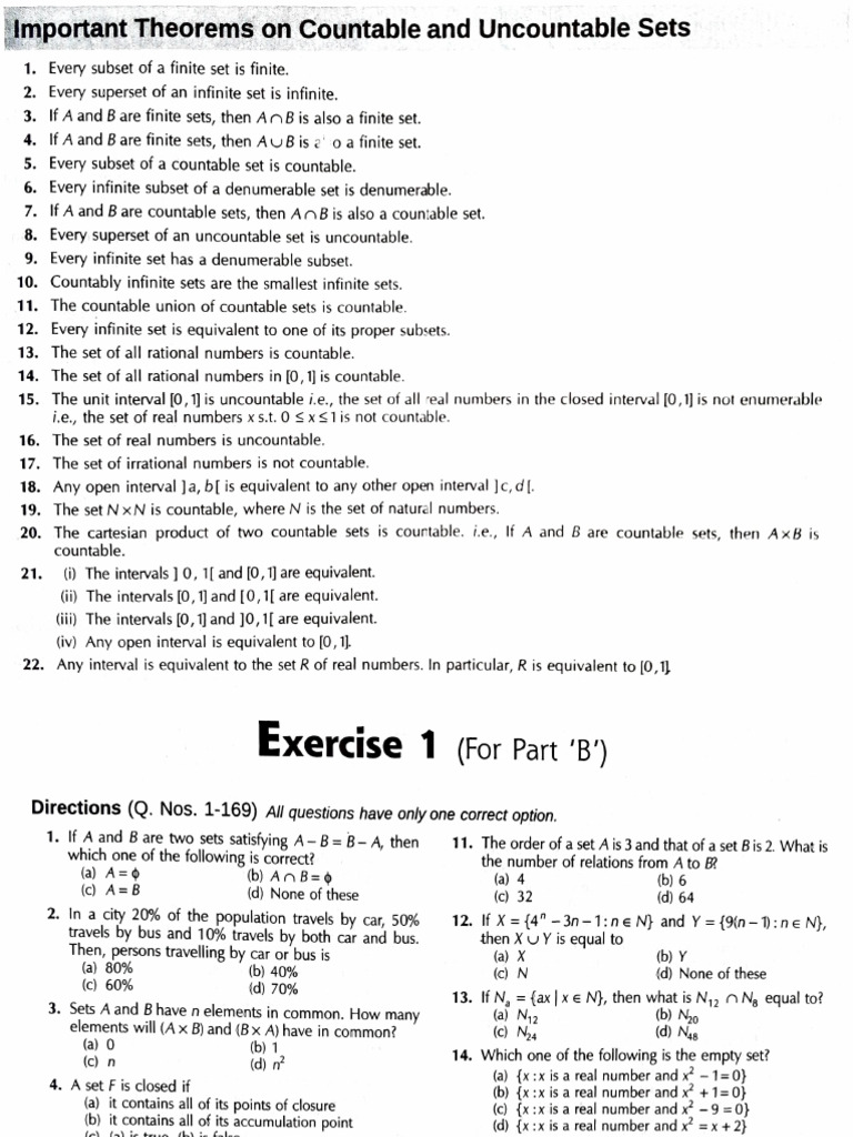 PP_NET_GATE PST, Countable Uncountable Sets | PDF | Mathematics | Mathematical Concepts