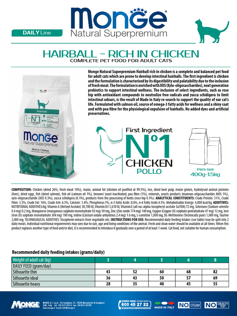 Monge Natural Superpremium | PDF | Dietary Fiber | Diet & Nutrition