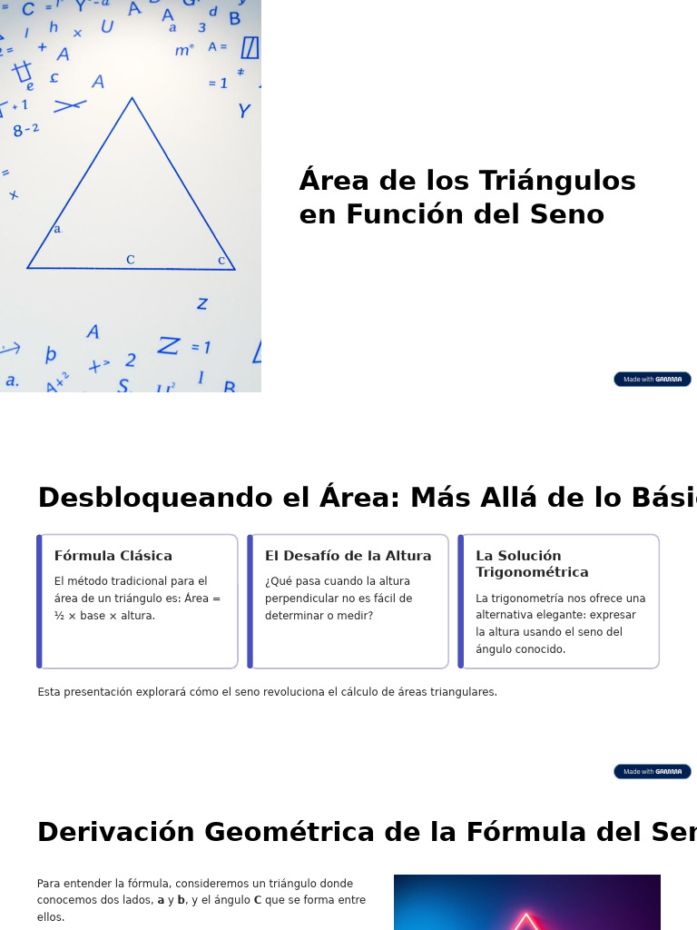 Área de un Triángulo con Seno | PDF | Triángulo | Geometría euclidiana