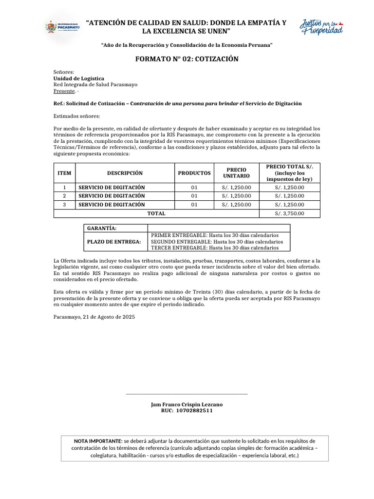Formatos Ul Anexos - 02 Al 05 - 2025 | PDF