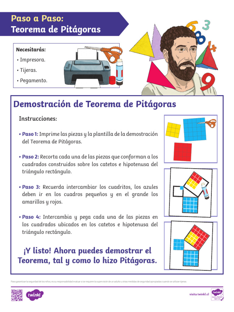 Demostración del Teorema de Pitágoras | PDF