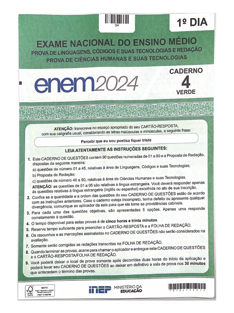 Enem 2024 Dia1 G1-Verde | PDF