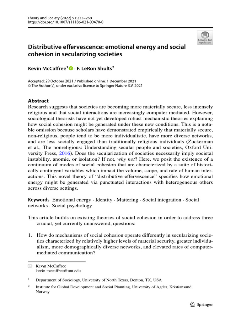 McCaffree and Shults - 2022 - Distributive Effervescence Emotional ...