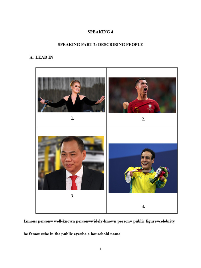 Describing People in Speaking Skills | PDF