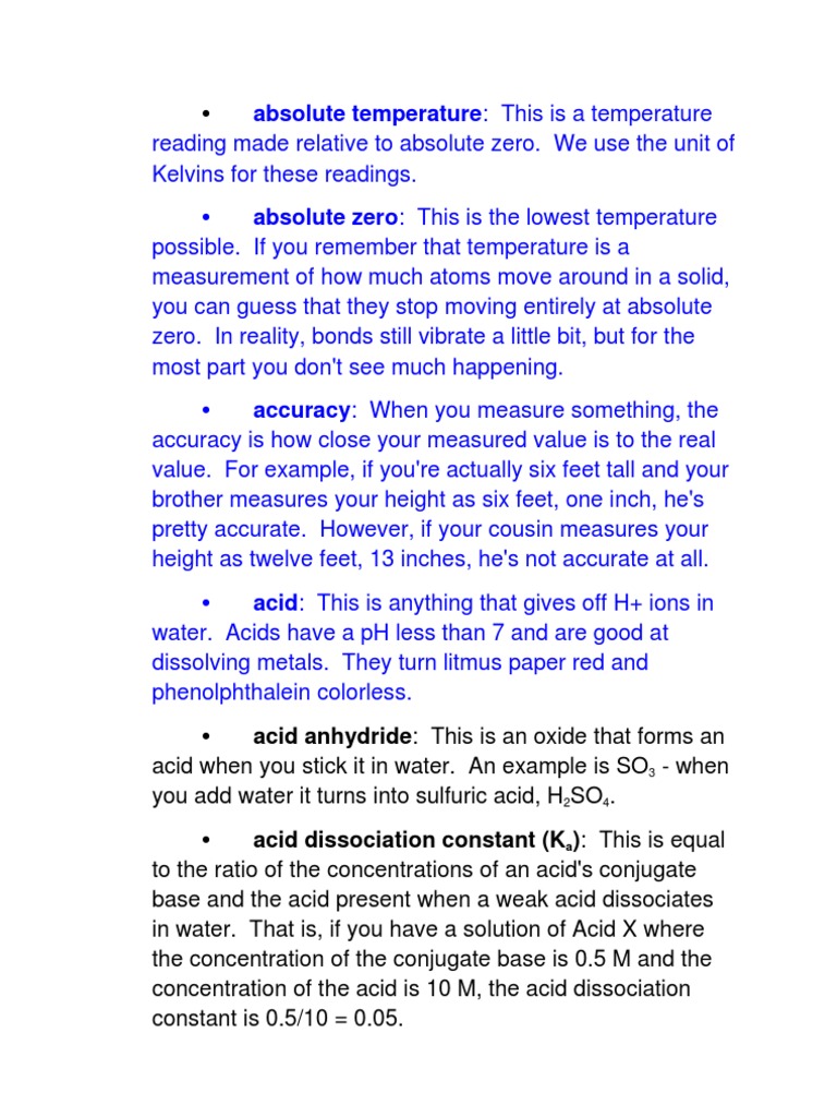 Chemistry Terms and Definitions Guide | PDF | Chemical Reactions | Atoms