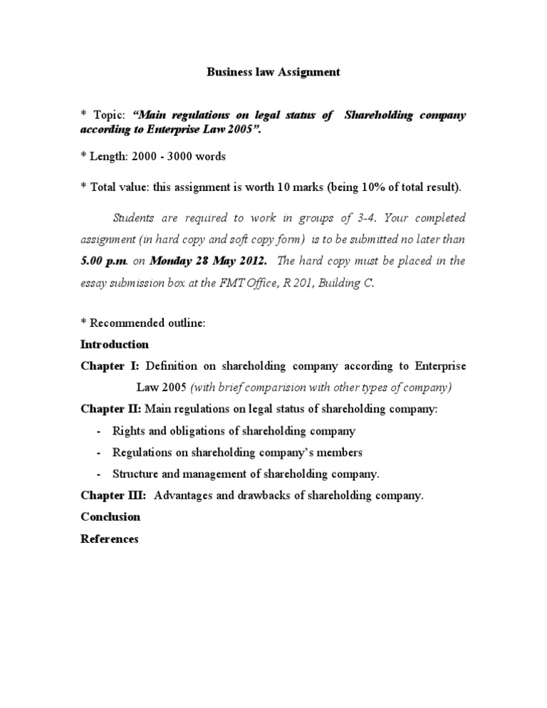 Business Law Assignment | PDF