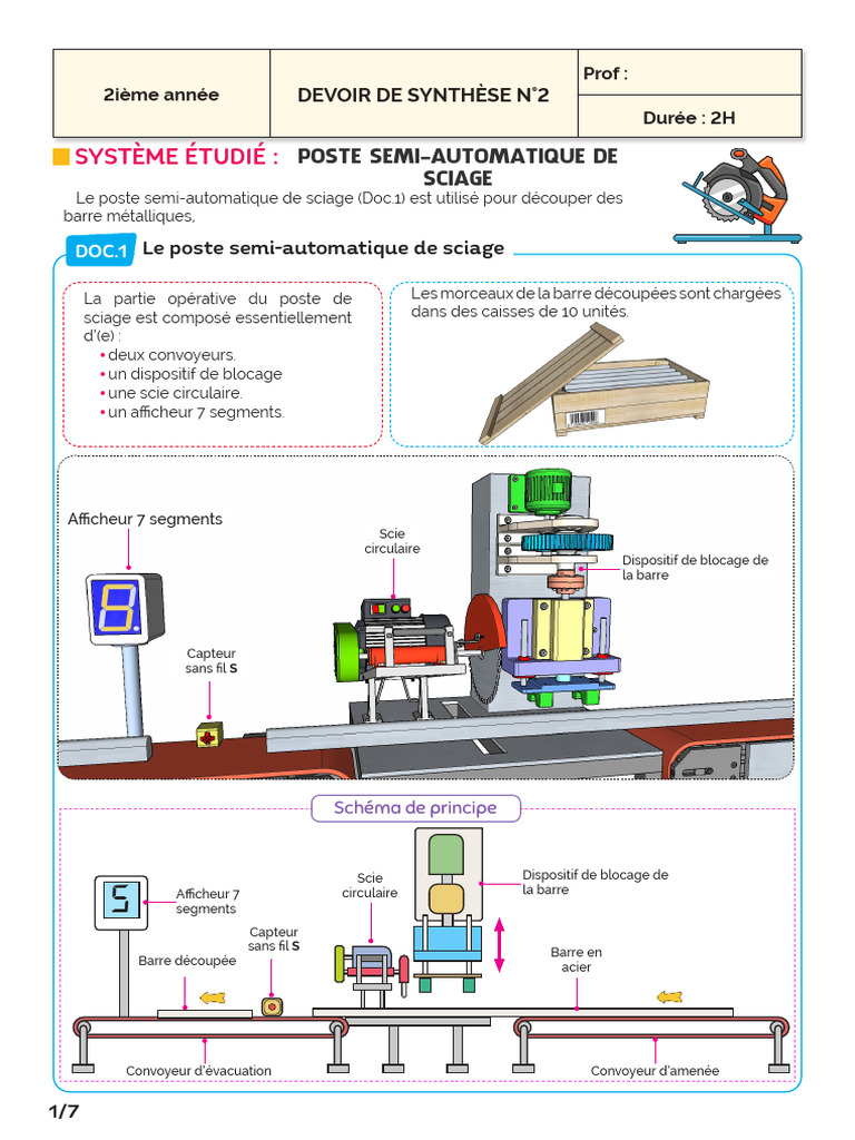 Poste Semi-Automatique de Sciage et Codes | PDF | Courroie | Ingénierie ...