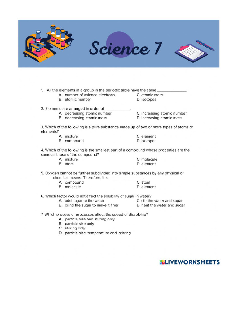 Chemistry Worksheet | PDF