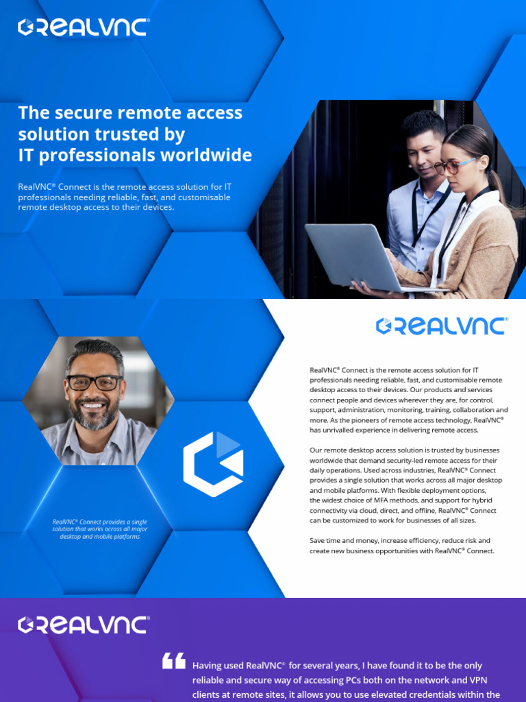 Secure Remote Access with RealVNC Connect | PDF | Mobile App | Video On ...