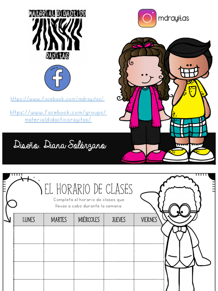 Horario de Clases Material Rayitas | PDF