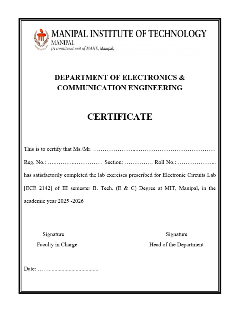 Ec Lab Manual | PDF | Operational Amplifier | Mosfet