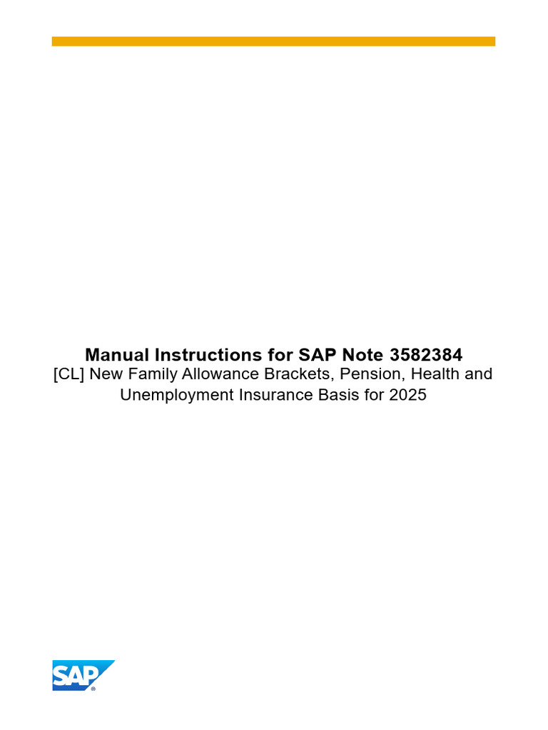 SAP Note 3582384 Manual for 2025 Changes | PDF | Demographic Economics