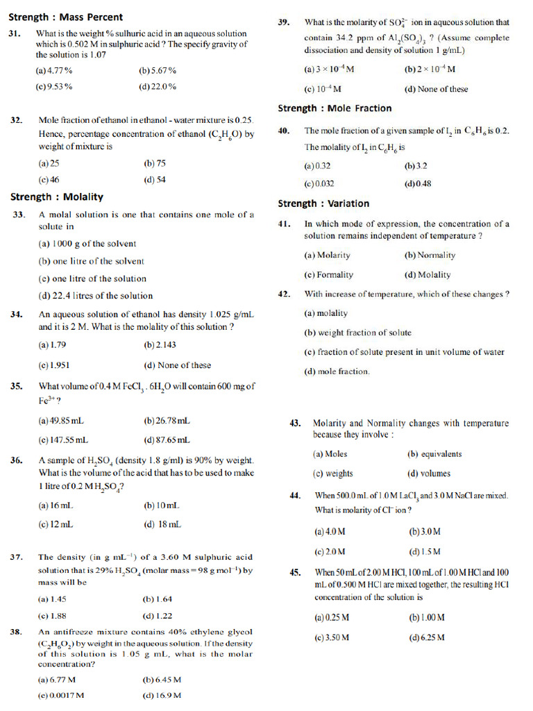 Concentration Term Questions | PDF