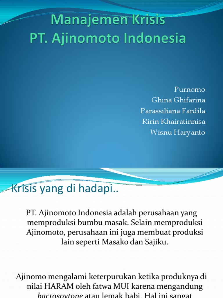 Manajemen Krisis Ppt Riset