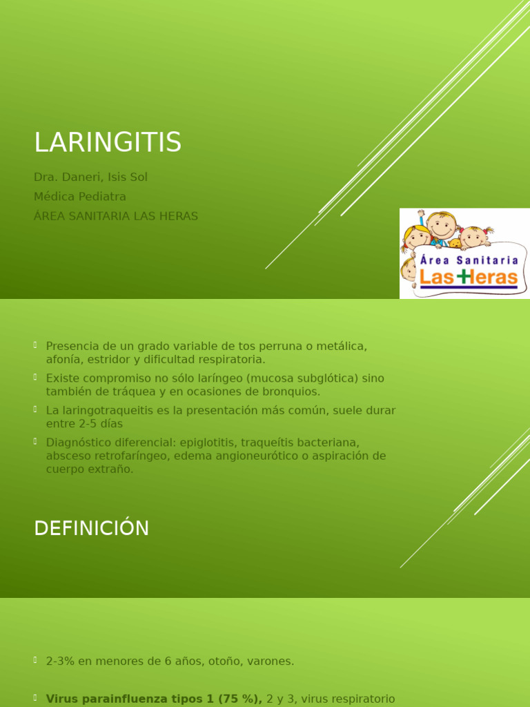 Laringitis en Pediatría: Diagnóstico y Tratamiento | PDF | Enfermedades ...