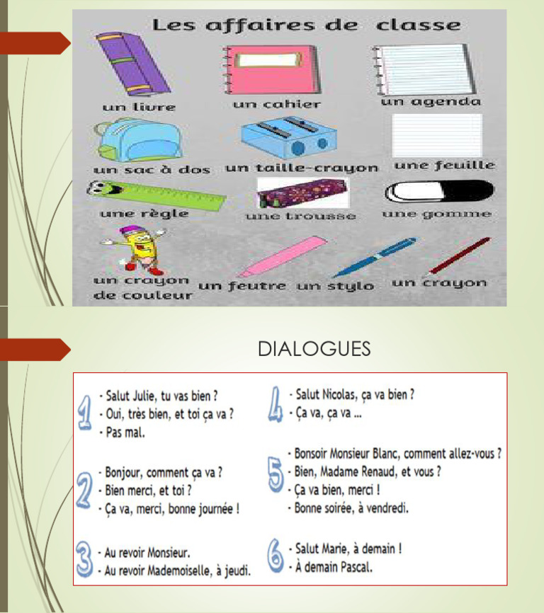 Les Objets de La Classe | PDF