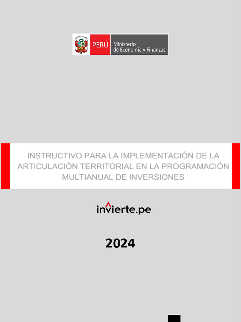 Instructivo para La Implementación de La Articulación Territorial en El PMI.16.08.2024 | PDF ...