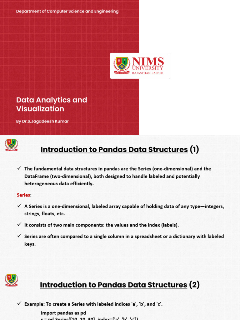 Introduction To Pandas Data Structures | PDF | Data | Data Management