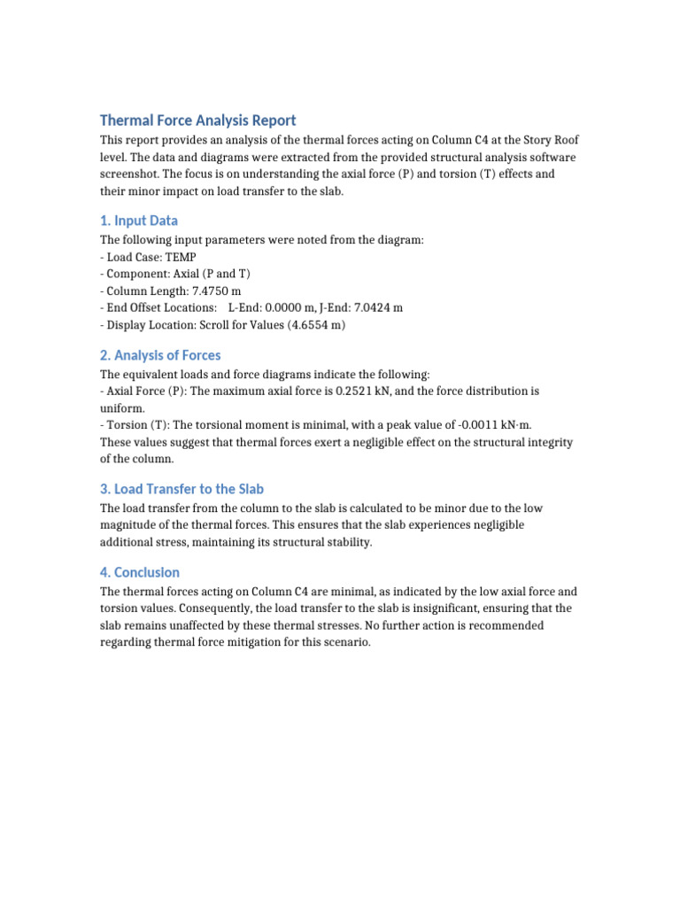Thermal Force Impact on Column C4 | PDF