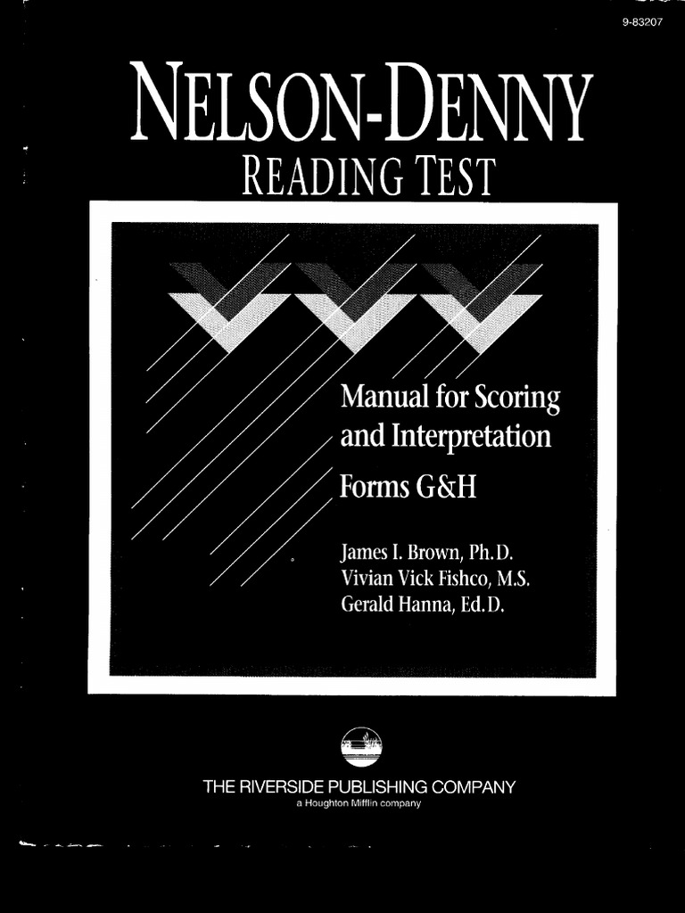 Nelson Denny Reading Test Manual | PDF