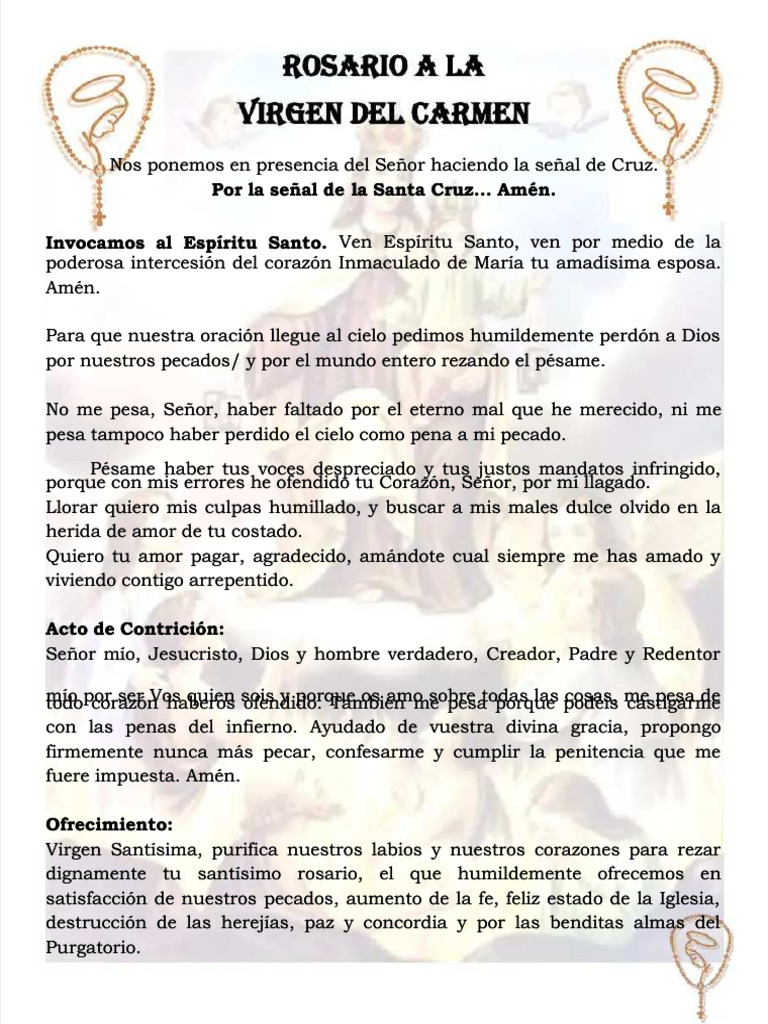 pdf-rosario-a-la-virgen-del-carmen_compress | PDF | María, madre de Jesús | Cristo (título)