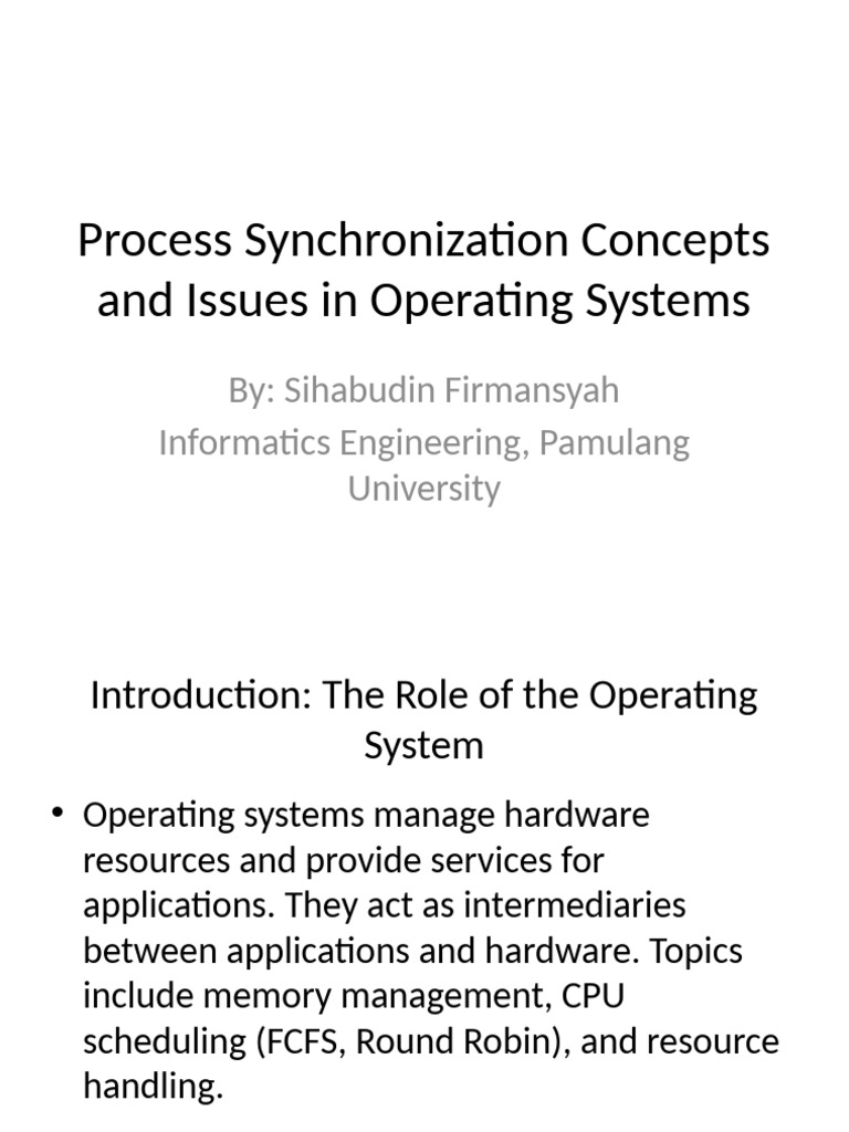 Process Synchronization in Operating Systems | PDF