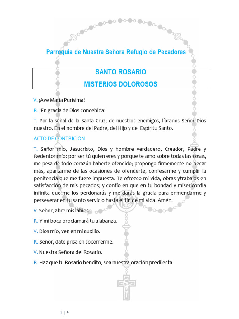 Misterios Dolorosos del Rosario | PDF | María, madre de Jesús | Oración